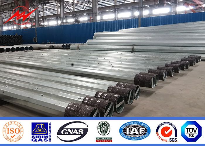 75FT 80FT NGCP Type E Galvanized Metal Pole , Transmission Line Poles ...