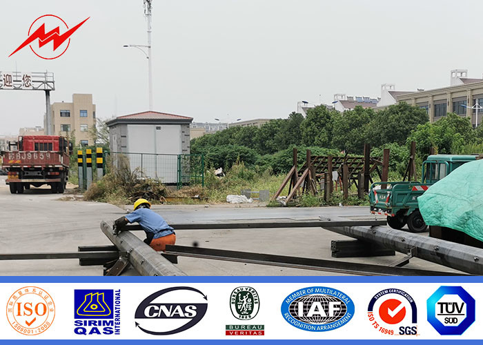75FT 80FT NGCP Type E Galvanized Metal Pole , Transmission Line Poles ...