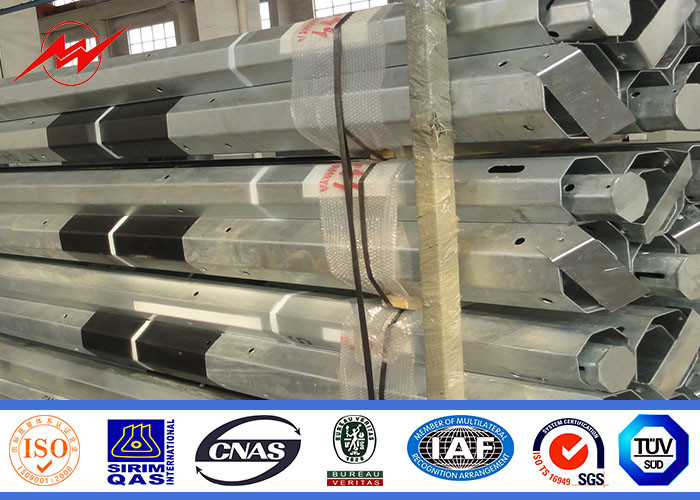 9M 3.8mm Electric Utility Power Poles With FRP , 150 250 450 500kg Load