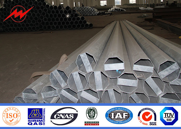 27.5m 40kn Galvanised Light Pole Transmission Tubular Steel Pole High ...