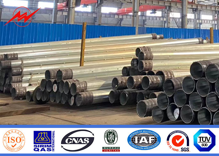 60FT 65FT 70FT 75FT Q345B/A572 Steel Power Pole With 8 Grade Earthquake ...