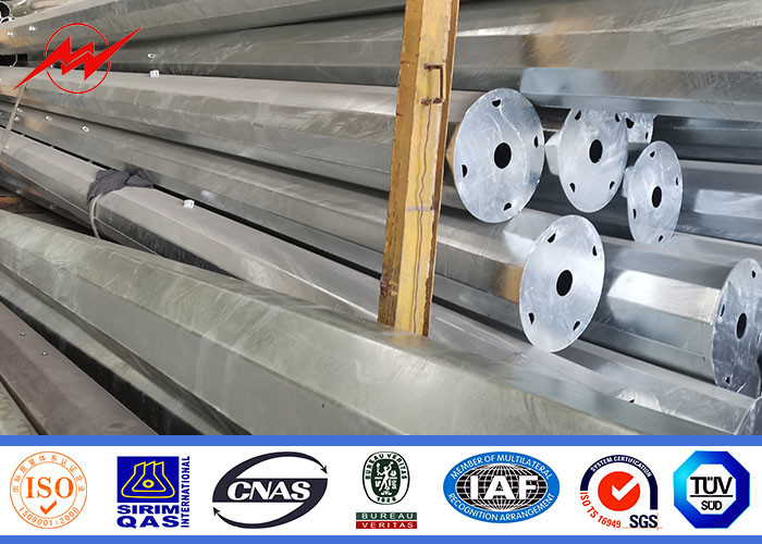 60FT 65FT 70FT 75FT Q345B/A572 Steel Power Pole With 8 Grade Earthquake ...