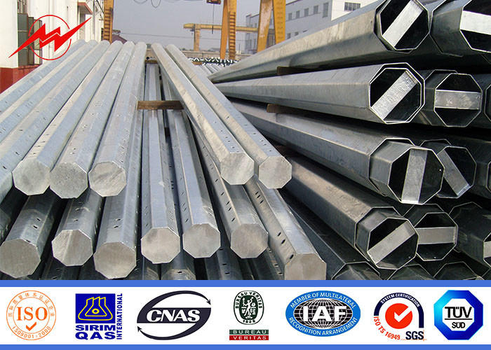 High voltage Multi Sided Steel Utility Pole For Electrical Line