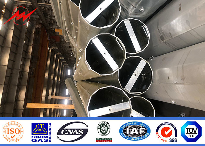 10kv - 550kv Hot Dip Galvanised Steel Pole , Electric Power Pole For ...