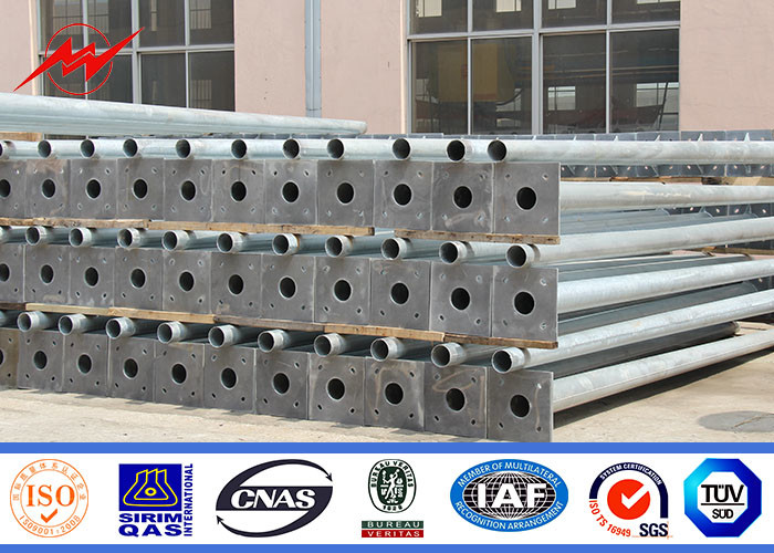 6m 7m 8m Flange Type Street Light Steel Pole For Road And Highway