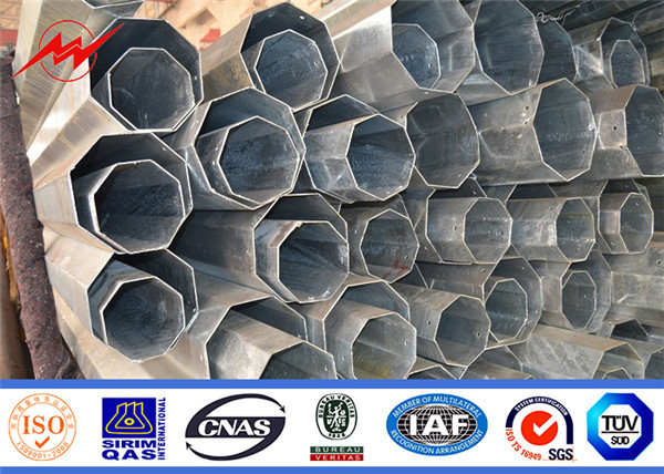Tapered Octagonal Cctv Galvanized Metal 33kv Utility Power Poles