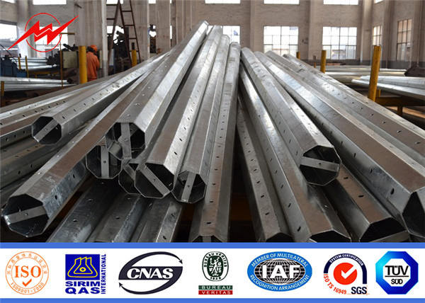 11kv Utility Power Poles Hot Dip Galvanized Octagonal