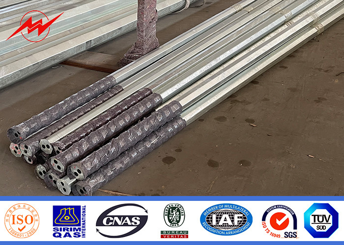 Customized 9m 10m Galvanized Electric Pole For Outside Octagon Polygon
