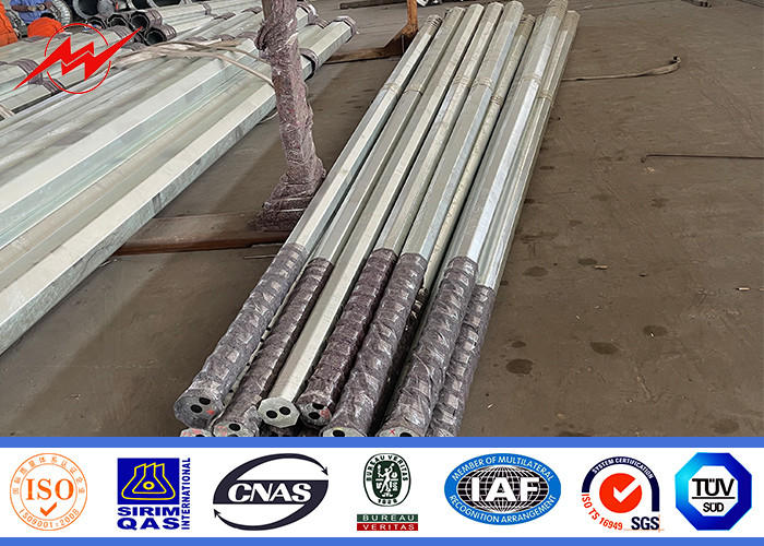 7-12M Electrical Power Steel Pole 36mm With Hot Dip Galvanized For ...