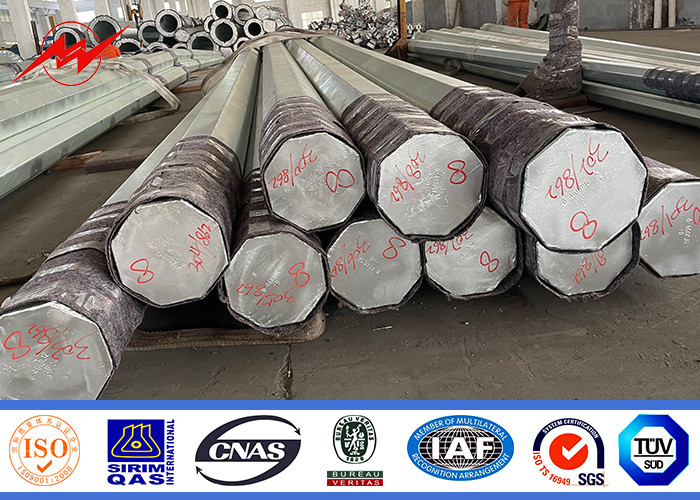 7-12M Electrical Power Steel Pole 36mm With Hot Dip Galvanized For ...