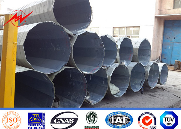 7-12M Electrical Power Steel Pole 36mm With Hot Dip Galvanized For ...